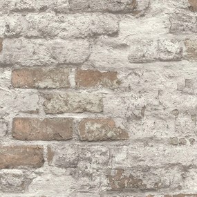 Vliesová tapeta šedo-červená cihlová zeď A58101 | Lepidlo zdarma