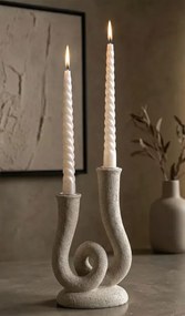 Designový svícen Stons 20 cm krémový