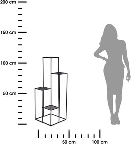 STOJAN NA KVĚTINÁČ KASKADA 110X40X40 CM ČERNÁ