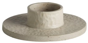 Tine K Home Hliněný svícen Sand 14 cm, béžová barva, krémová barva, keramika
