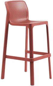 OnaDnes -20% Nardi Červená plastová zahradní barová židle Net 76 cm