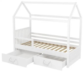 Dětská postel se zábradlím Pieris II 90, Barva:: bíla / bíla
