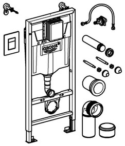 GROHE 38811KF0 - Sada 3 v 1 WC SOLIDO 1,13 m černá
