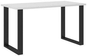 Jídelní stůl IMPERIAL | 138x67 cm | bílá + černé kovové nohy