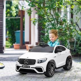 HOMCOM Dětské vozidlo 12V Mercedes-Benz AMG GLC63S COUPE Licencovaný elektrický vůz s dálkovým ovládáním a bezpečnostním pásem 2 x 35W motory MP337-60