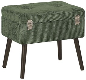 Manšestrová stolička s úložným prostorem zelená MALLARD Beliani