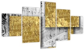 Obraz - Zlaté čtverce N⁰3 (125x70 cm)