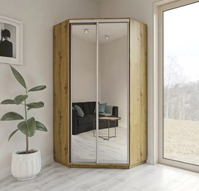 VerDesign CORZA rohová skříň 110, dub Artisan / silver