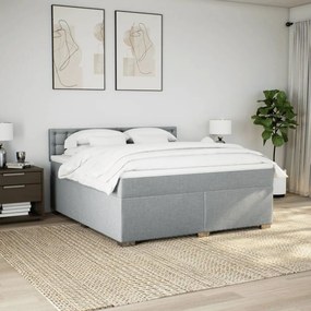 Box spring postel s matrací světle šedá 180 x 200 cm textil 3285981