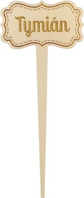 AMADEA Dřevěný zápich - cedulka na bylinky Tymián, výška 20 cm, český výrobek