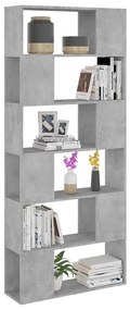 Knihovna / dělicí stěna Montello - betonově šedá | 80x24x186 cm