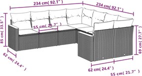 8dílná zahradní sedací souprava s poduškami béžová polyratan 3226555