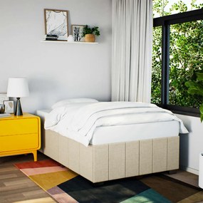 Rám postele bez matrací krémově 120x190 cm textil 3284823