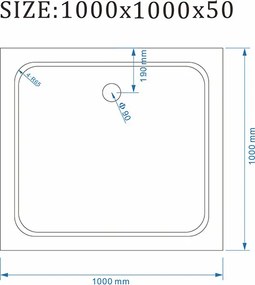 BPS-koupelny Čtvercový sprchový kout HYD-SK01D 100x100 černá/transparent + vanička HYD-SSV-ST06A černá