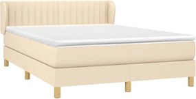 Box spring postel s matrací krémová 140x200 cm textil 3126970