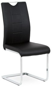 AUTRONIC Jídelní židle černá koženka / chrom