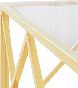 vidaXL Konferenční stolek stříbrný 80x80x40 cm nerezová ocel a sklo [349971] Barva: zlatá