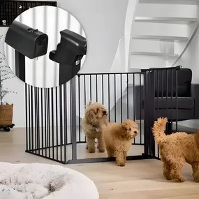 ECOTOYS Bezpečnostní zábrana černá / Dětská zábrana / 5 panelů / kovov