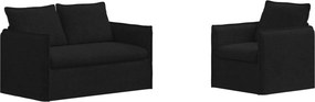 Set pohovek 2 ks Černá Textil 3407525