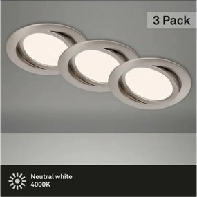 Briloner 7116-432 - SADA 3x LED Koupelnové svítidlo FLAT IN LED/9W/230V IP23
