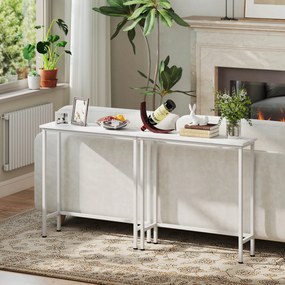 HOMCOM Konzolový stolek do předsíně s nastavitelnými nožičkami, ochranou proti převrácení 75 x 24 x 76 cm pro malý prostor, bílý