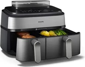 Philips 5000 series NA555/00 stříbrno-černá / Horkovzdušná fritéza / 2