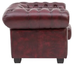 Massive home | Luxusní křeslo Chesterfield 112cm červená z pravé kůže MH862CHES