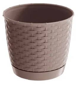 PROSPERPLAST Květináč - RATOLLA ROUND Průměr: 14,5 cm, Barva: mocca