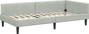 Rohový rám postele s matrací Jiný s čelo 2 ks Světle šedá samet 3393706