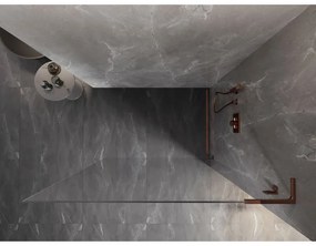 Mexen, Mexen Lunar L sprchová stěna pravá 80 x 200 cm, průhledná 8 mm, růžové zlato - 830L-080-000-60-00-P