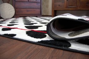 Kusový koberec SKETCH SEAN bílý / černý - srdce