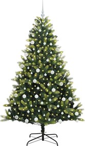 Umělý skládací vánoční stromeček 300 LED Zelená 180 cm PVC a PE 3395994