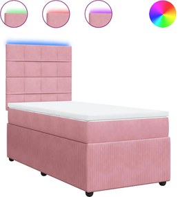 Box spring postel s matrací růžová 100x200 cm samet 3294567