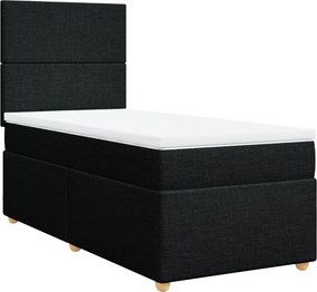 Box spring postel s matrací černá 90x200 cm textil 3293458