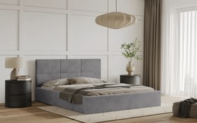 Postel TIVOLI 140x200 světlešedá s úložným prostorem