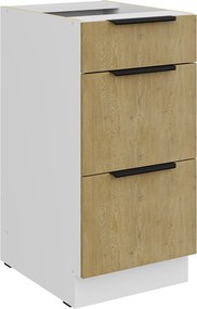 CREMONA bc | dolní skříňka 40 D 3S zásuvková | 40 cm | PREMIUM BOX | bílá/cremona
