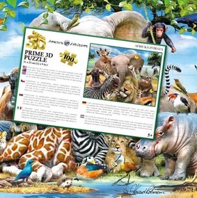3D Puzzle Africká zvířata (selfie) / 100 dílků / 31 × 23 cm