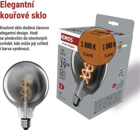 LED žárovka DECO SMOKED G125 teplá bílá