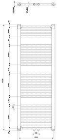 Sapho, DIRECT otopné těleso se středovým připojením, 450x1320 mm, 594 W, bílá