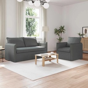 Set pohovek 2 ks Tmavě šedá Textil 3407568