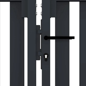 Dvoukřídlé plotové brány s ocelovými dveřmi 300 x 100 cm antracitové 146351
