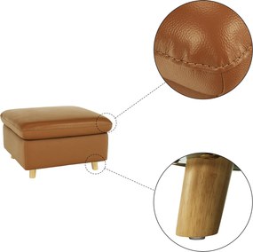 Celočalouněný taburet, kůže / ekokůže, zlatohnědá, LINSY