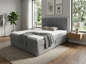 Čalouněná postel boxspring DIRELIS TRINITY 140x200 cm šedá Matrace: Matrace Bonell pružinová