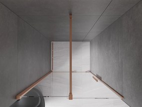 Mexen Velar, posuvné dveře do otvoru 80x200 cm, 8mm čiré sklo, měděná matná, 871-080-000-01-65