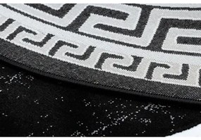 Dywany Luszczow Kusový koberec, kulatý GLOSS  2813 87, rám, řecký černý Rozměr koberce: 150 cm KRUH