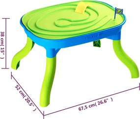 vidaXL Dětský stůl na písek a vodu 3 v 1 67,5x52x38 cm polypropylen [94213]