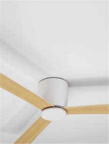 NV 9952335 Stropní ventilátor DELL tělo z hliníku dřevo a matná bílá 3ABS dřevěné listy - NOVA LUCE