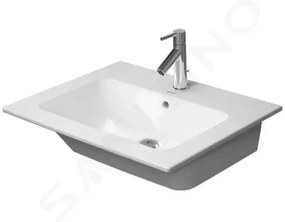 DURAVIT - ME by Starck Umyvadlo nábytkové 630x490 mm, s přepadem, s otvorem pro baterii, WonderGliss, bílá (23366300001)