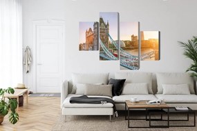 Vícedílný obraz Tower Bridge Při Východu Slunce Nedostatek Nedostatek Přírodní plátno 240x150