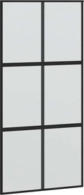Posuvné dveře černé 102,5 x 205 cm tvrzené sklo a hliník 155209